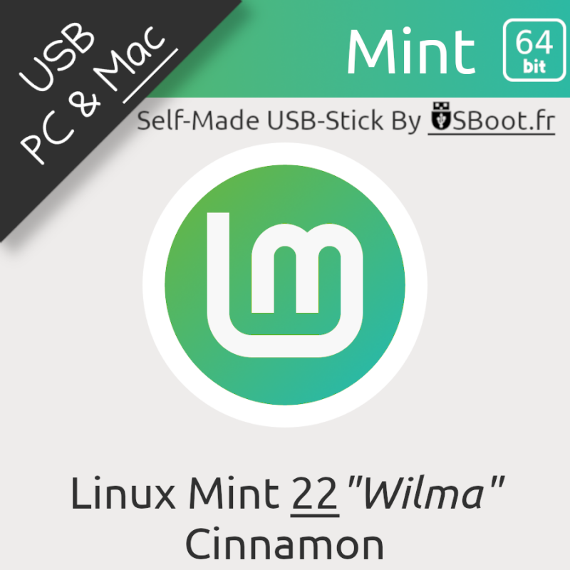 Clé USB Linux Mint 22 Préparée Bootable