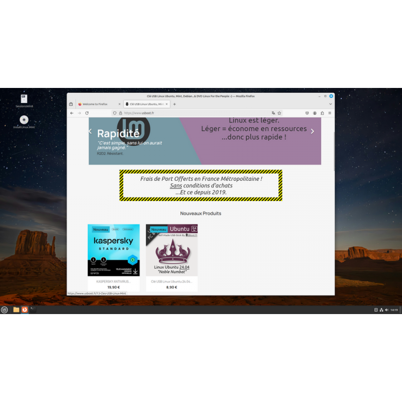 Clés Usb Disque Dvd Linux Mint 22 Wilma 64bit Du 25/07/24 Bootable ...