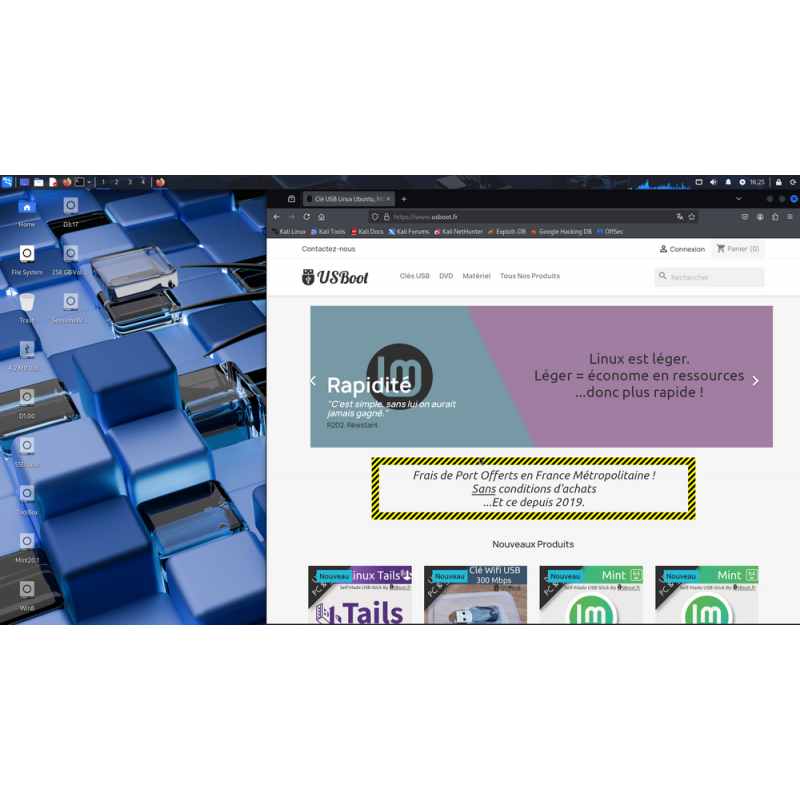 Kali Linux Live 2025.1c - Cléf USB Bootable Live & Install