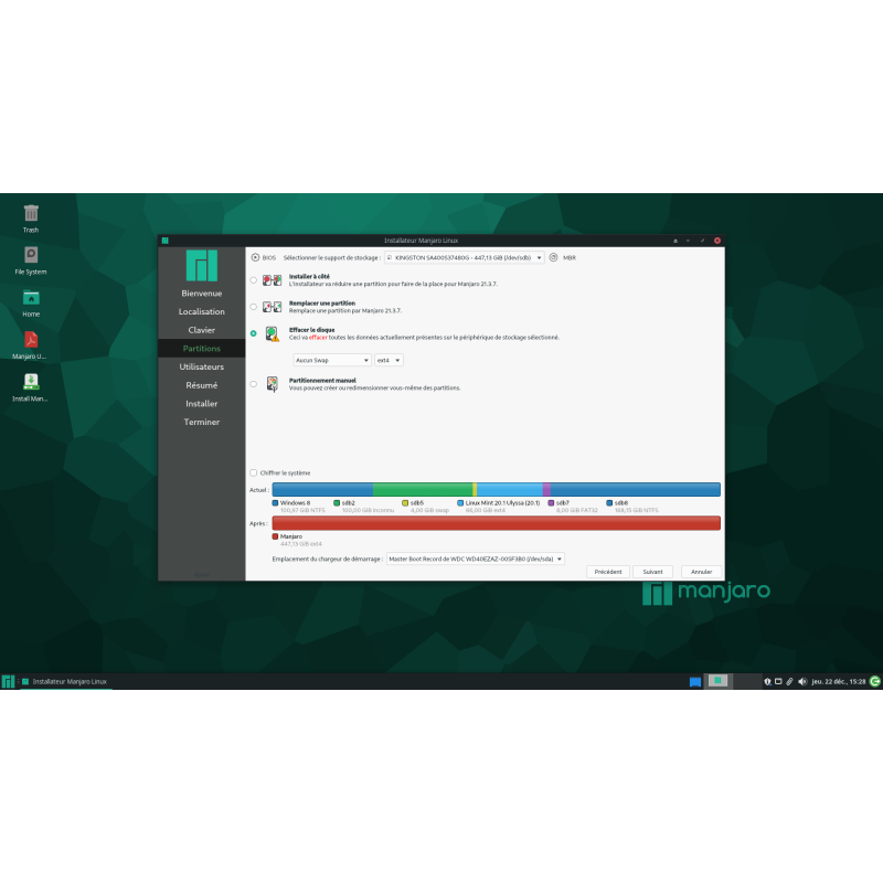 Clé USB Linux Manjaro