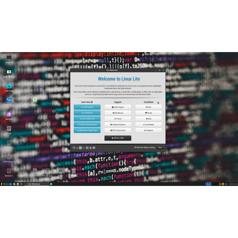 Clé USB Linux Lite OS 6.2